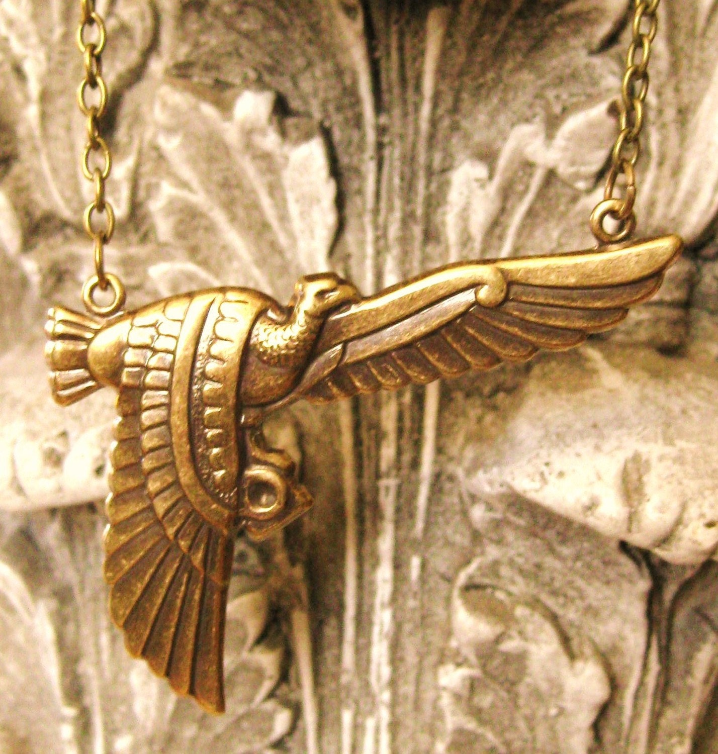 Phoenix Rising Egyptian bird necklace