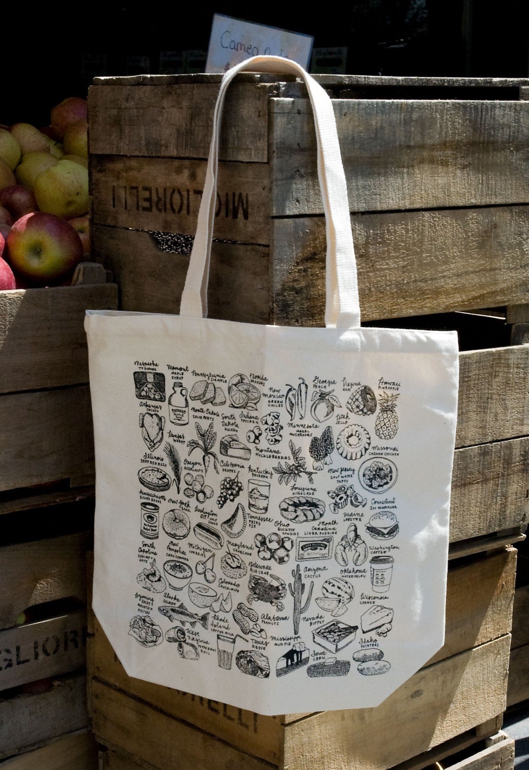 State-By-Food Tote Bag by melangeriedesign on Etsy