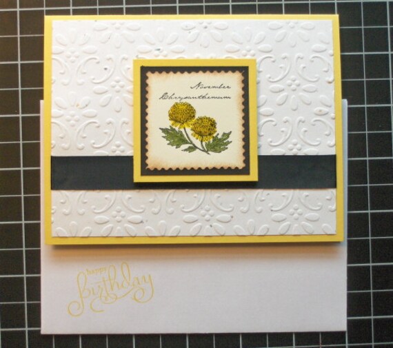 November Birthday Greeting Card with Flower of by LeasTreasures
