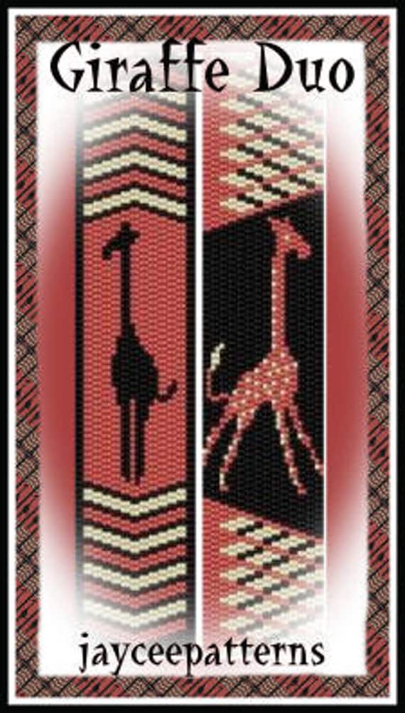 Bead Pattern 2 Giraffe Bracelets Peyote Odd and Evan