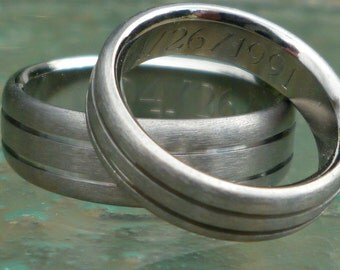 Matching Titanium His and Hers Ring Set Titanium promise