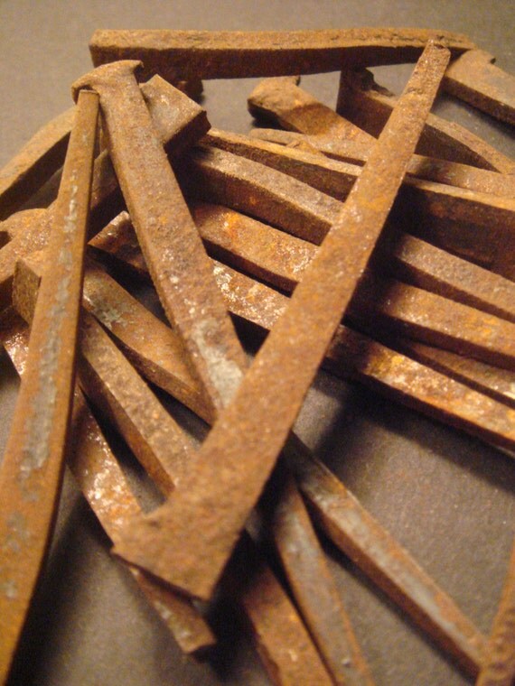 RUSTED COLONIAL NAILS handmade original antique by designed