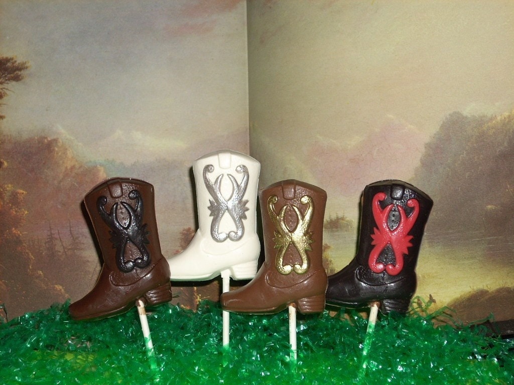 Chocolate Cowboy Boot Lollipops
