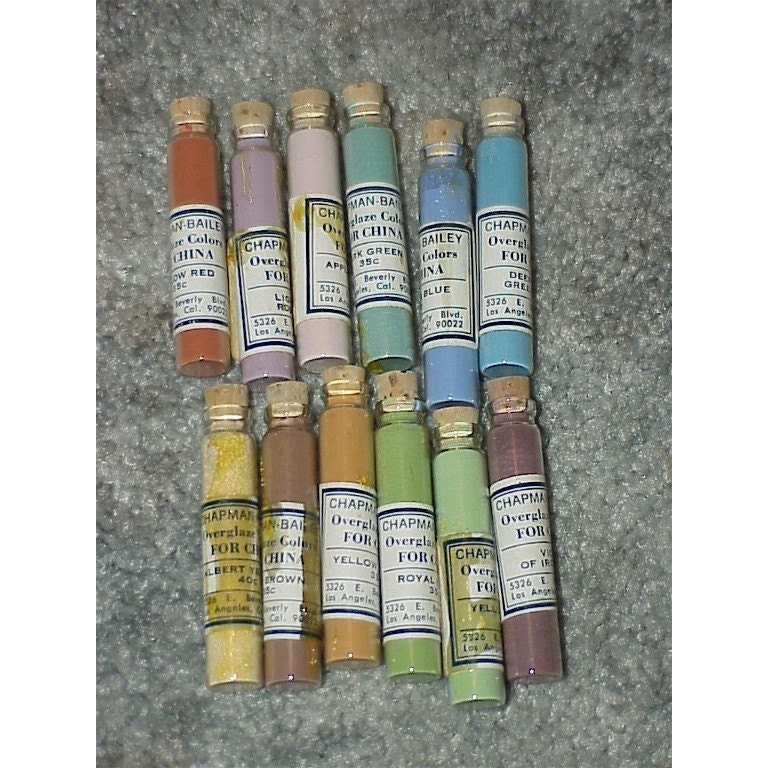 Vintage12 Vials of China POWDER PaintChapman-BaileyEach