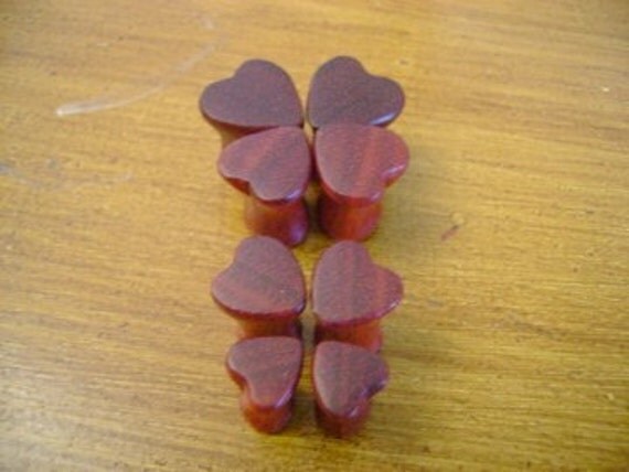 heart shaped plugs 2 gauge up to 1/2 inch