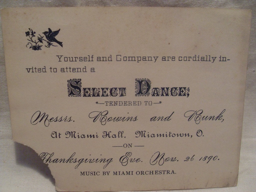 1800s Dance Invitations detail | The Good Old Days....1800s ...