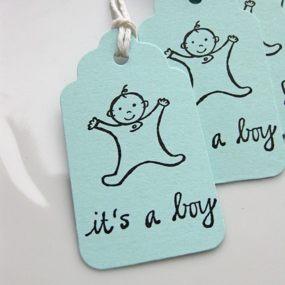 Baby Boy Tags It's a Boy Favor Tag Set of 8