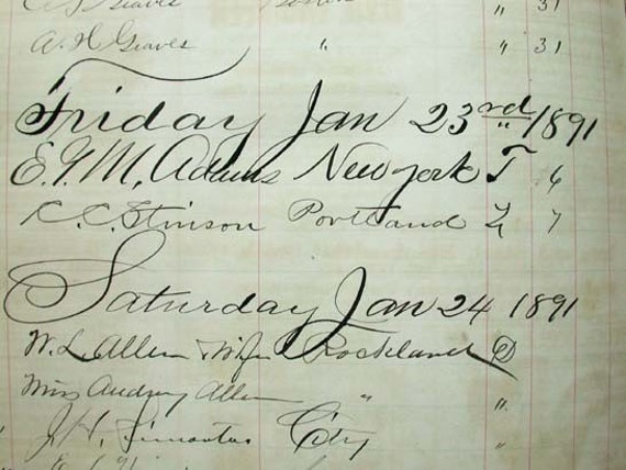 1800s SIGNATURES PENMANSHIP Antique Handwriting Collage