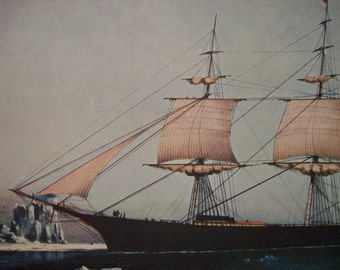 Unique clipper ship print related items | Etsy