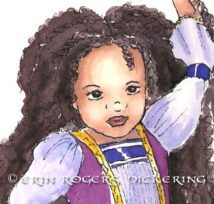 African American Rapunzel with Twists modern fairy by eringopaint