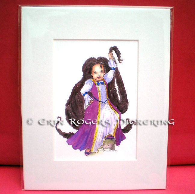 African American Rapunzel with Twists modern fairy by eringopaint