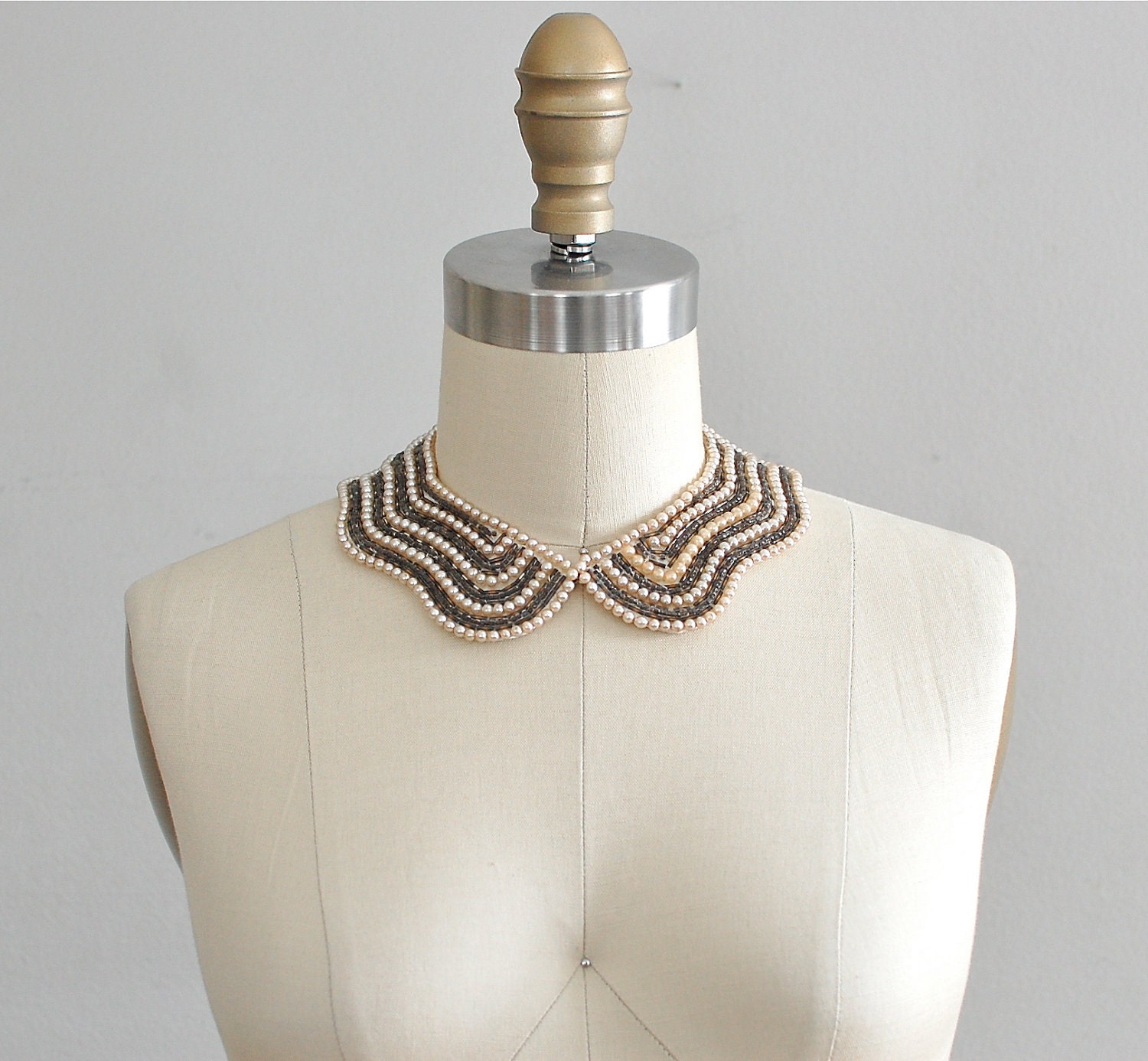 beaded collar / 1950s dress collar / 50s dress collar