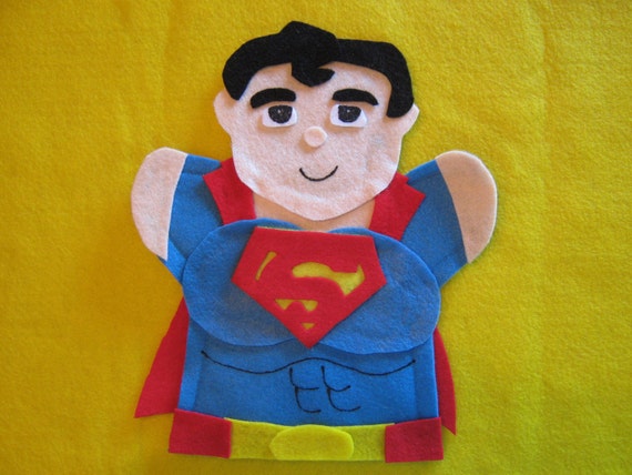Items similar to Superman hand puppet on Etsy