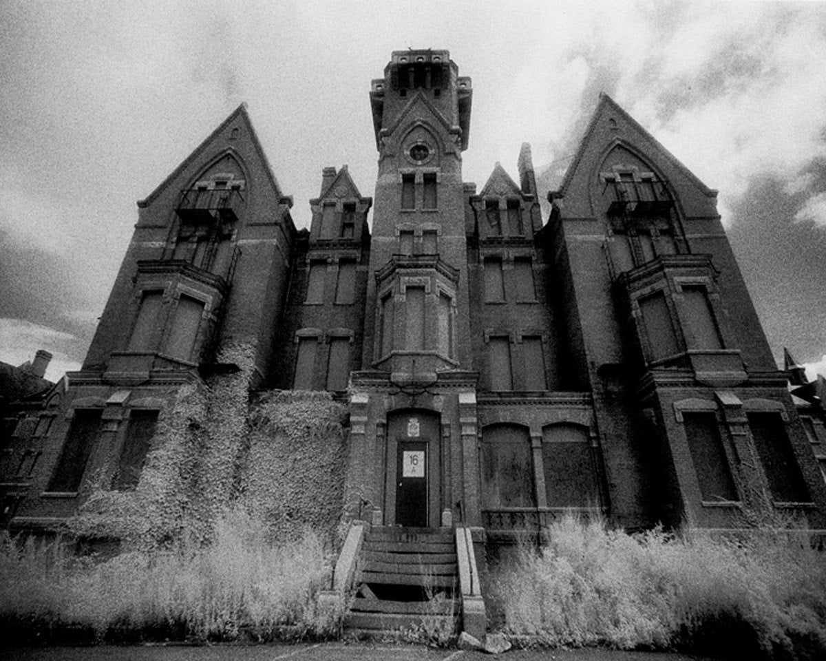 Danvers State Hospital Kirkbride Asylum 8X10 Black by cyrilplace