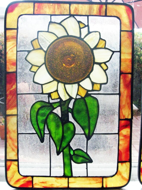 Items Similar To Stained Glass Sunflower With Complimentary Frame On Etsy