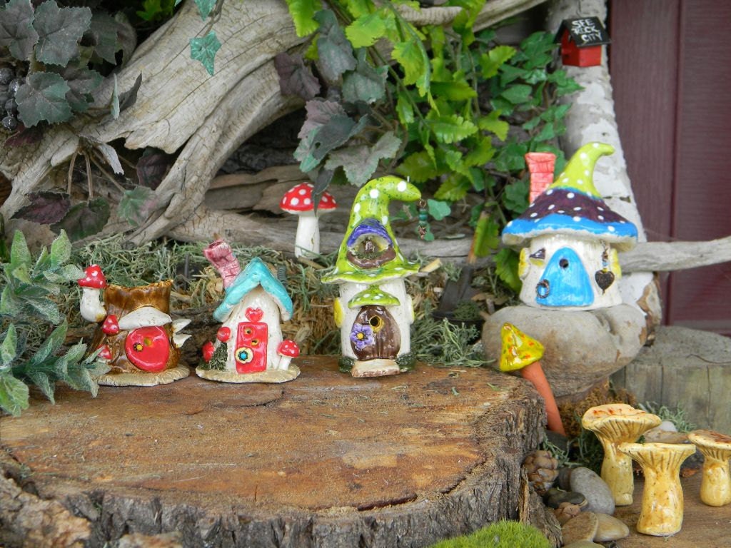 Fairy house Pixie Top hand made ceramic miniature house
