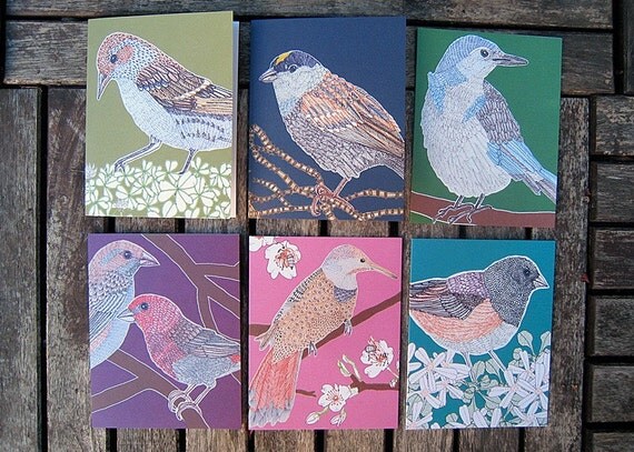 Items similar to the birds card set on Etsy