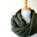 Merino wool blend infinity scarf wrap shawl olive green LAST