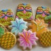 LUAU PARTY Tiki DECORATED COOKIES Luau Cookie Favors