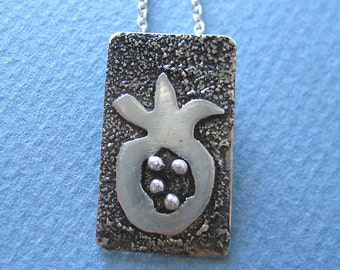 Contemporary Sterling Silver Pomegranate Pendant on by ruthshapiro