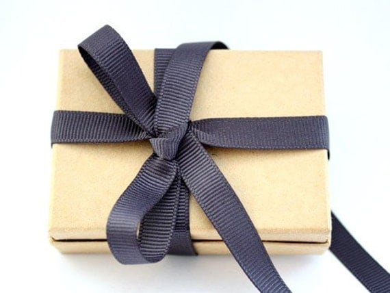 Charcoal Dark Grey Grosgrain Ribbon 3/8 inch 5 yards