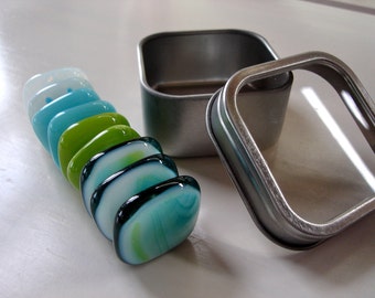 Sophisticated Fused Glass Magnets by dortdesigns on Etsy