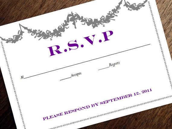Printable RSVP Card Response Card Download Instant