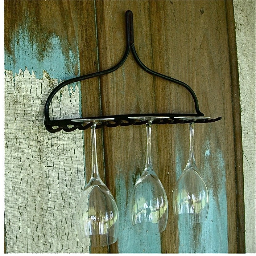 Rustic Wine Glass Rack