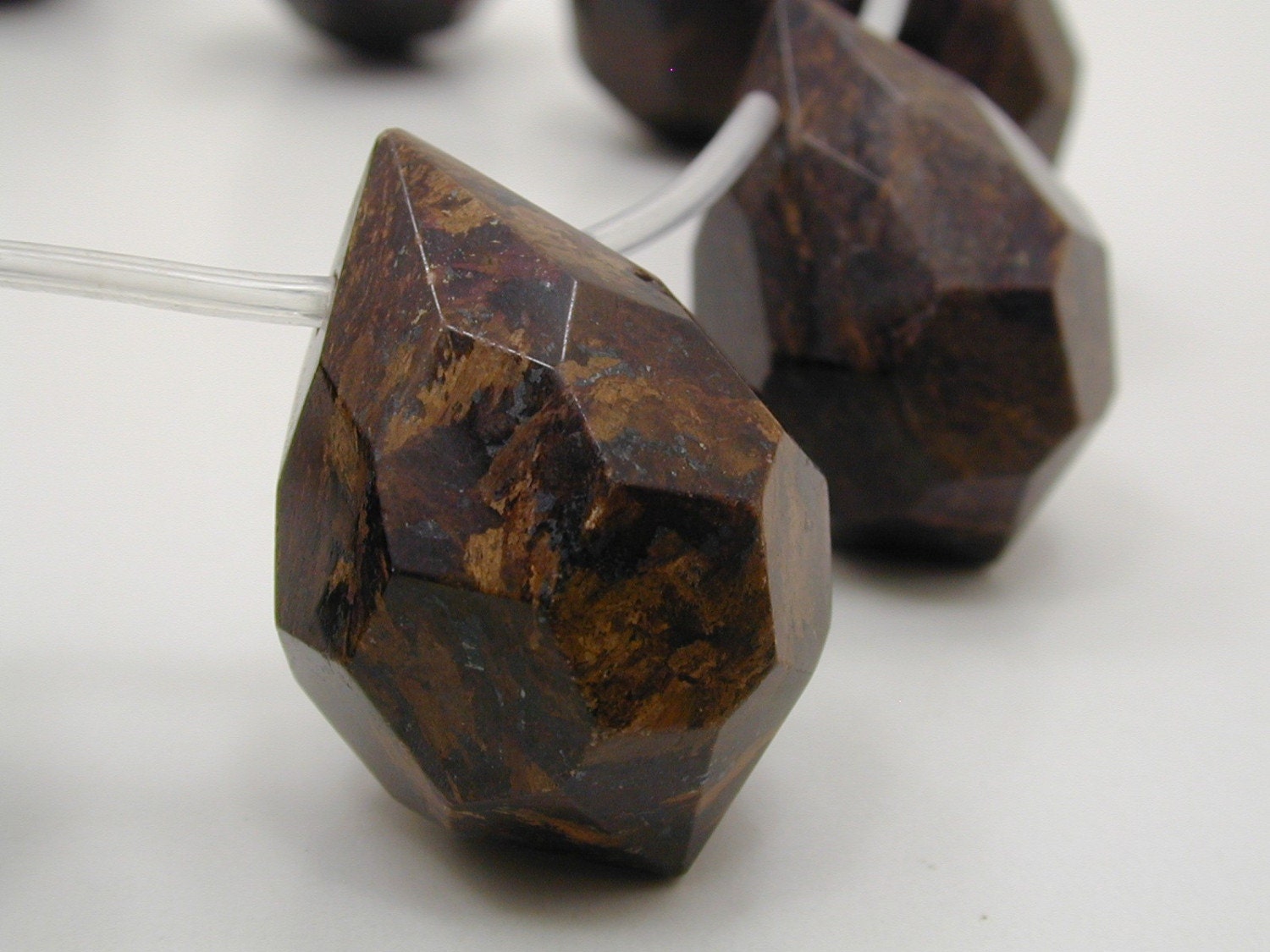 30mm Submetallic Luster Bronzite Faceted Briolette 1pc by emass