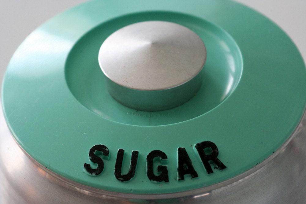 Vintage Kromex Turquoise Coffee Tea and Sugar by jaditekate