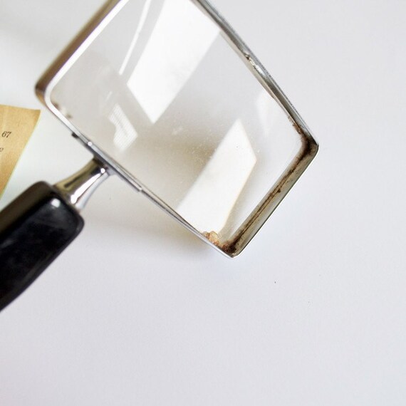 Vintage rectangular magnifying glass