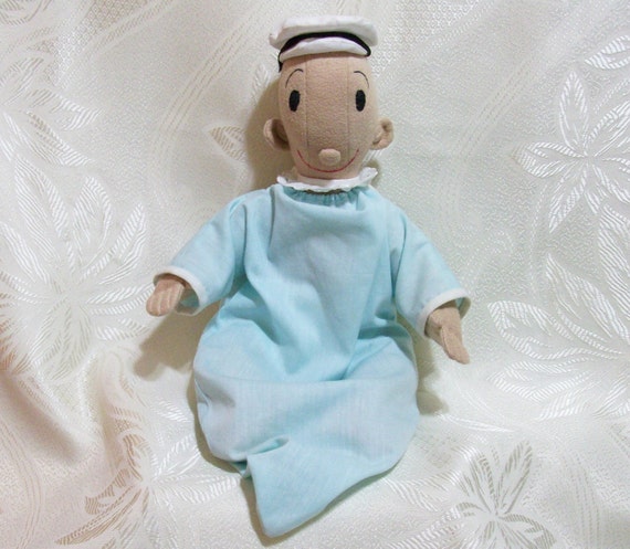 Vintage SWEE PEA Soft Stuffed Popeye Character Baby Doll