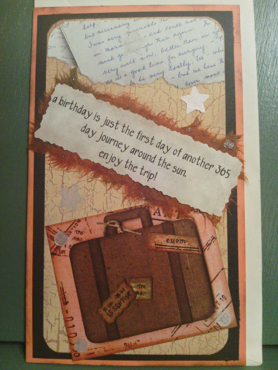 Retro Travel Suitcase BIRTHDAY card