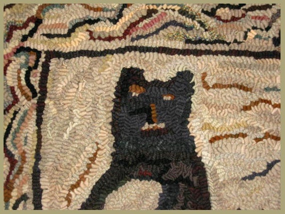 Rug Hooking Pattern Vintage Cats by Briarwoodfolkart on Etsy