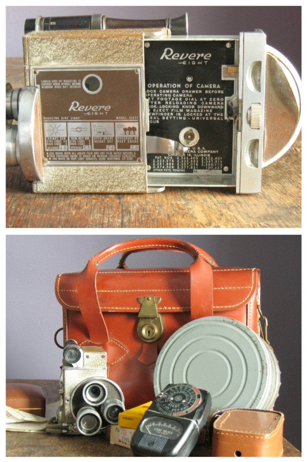 Vintage 1940s Revere Eight 8mm Movie Camera .. Model 60