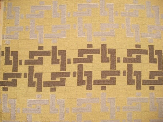 LEMON LEGO FABRIC. UPHOLSTERY COTTON AND POLY MIX. BY THE YARD