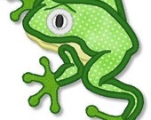 Items similar to TREE FROG Applique 4x4 5x7 Machine Embroidery Design ...