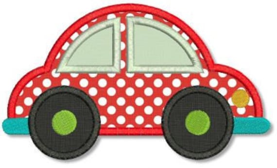 CAR Applique 4x4 5x7 6x10 Machine Embroidery Design boy girl