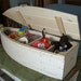 Wood Boat Toy Box Nautical Chest Hand Crafted Bookshelf canoe