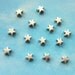 100 very tiny star beads smooth/plain shiny silver tone 5mm