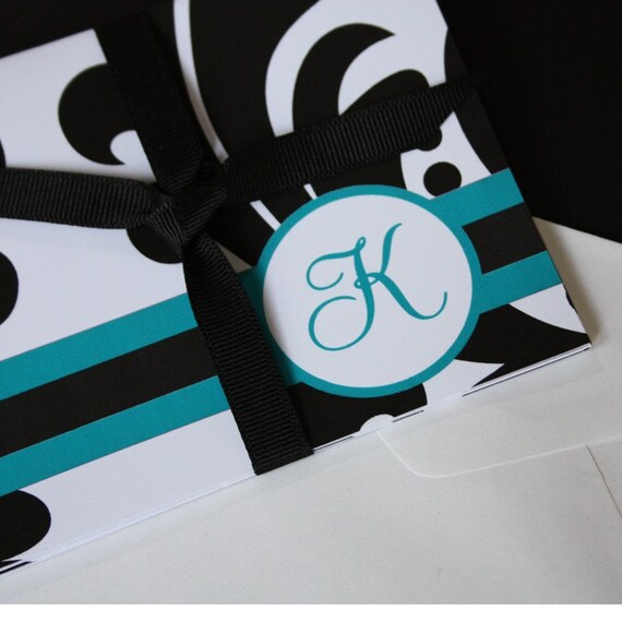 Monogram Note Card Template