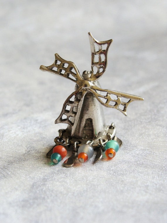 Vintage Windmill Sterling Silver Brooch Pin. 20% by MilaTreasures