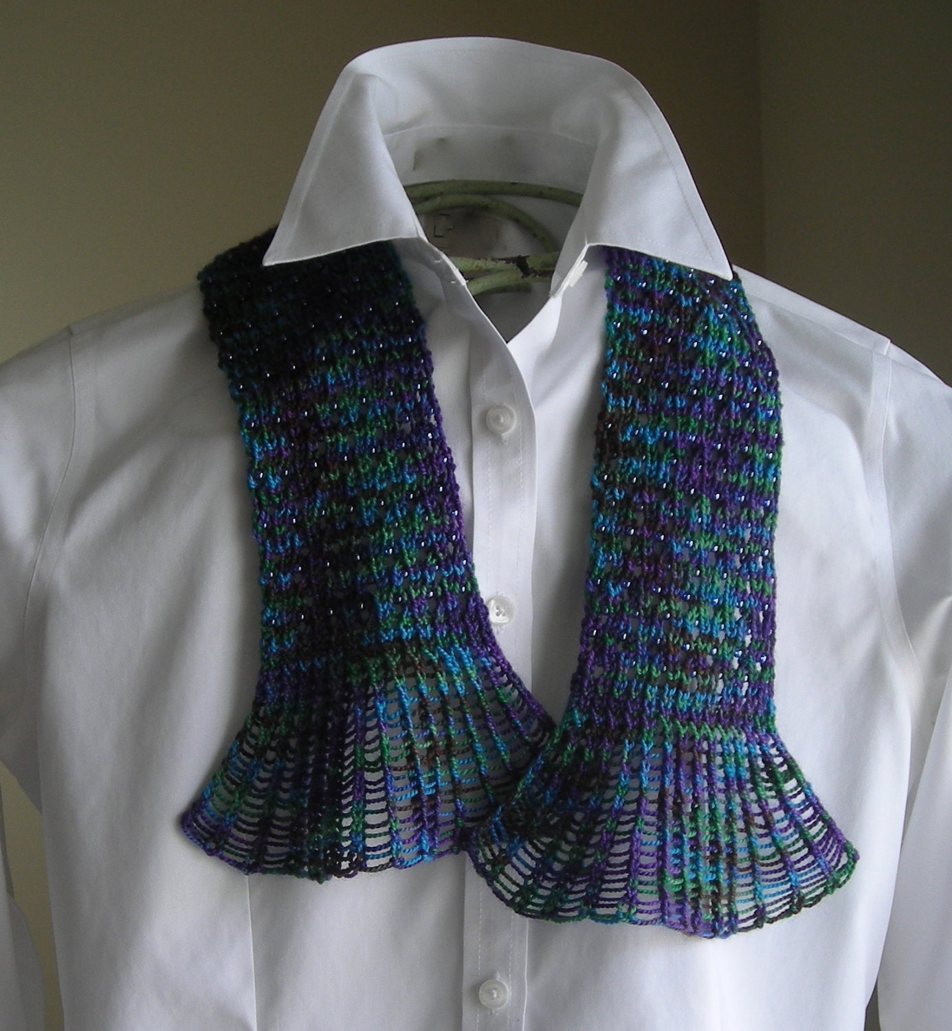 Knitting Pattern PDF Waterfall Lace Cravat by lavenderhillknits