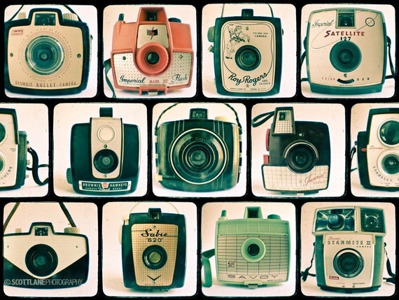 Items similar to Plastic Cameras, 7.5x10 fine art print on Etsy