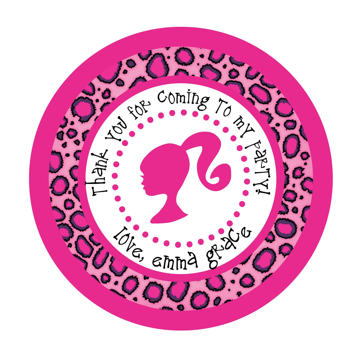 Birthday Stickers Barbie Doll Inspired Pink by simplysweetness