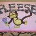 Custom Jungle Monkey toy box with Zebra by originalsbybarbmazur