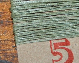 5 yards TEAL waxed Irish linen thread by bookfindings on Etsy