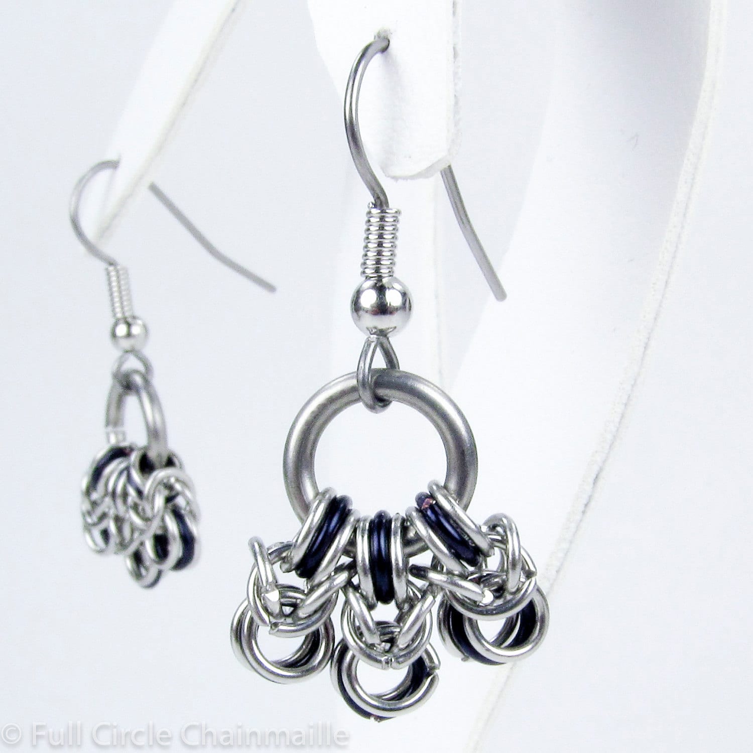 Black Byzantine Chainmaille Earrings