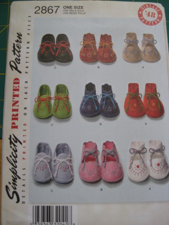 Felt Baby Booties Sewing Craft Pattern Simplicity 2867