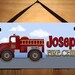Boys Fire Chief Bedroom DOOR SIGN with Red Firetruck DS0011